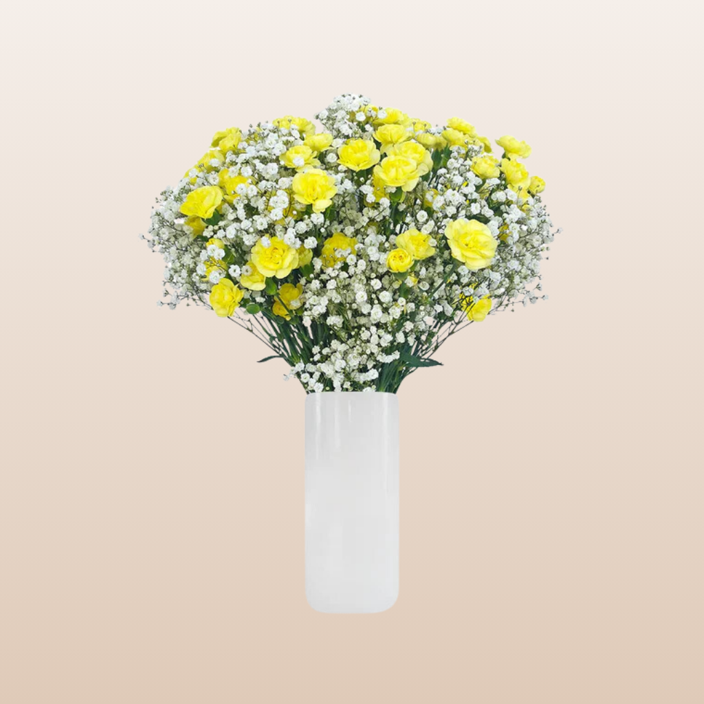 Mini Carnation Yellow Bqt – EbloomsDirect