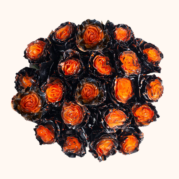 Halloween Spooky Orange & Black Tinted Roses – Eblooms Farm Direct Inc.